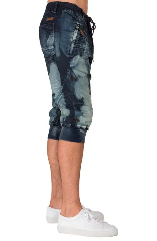 LEVEL 7 Denim Wash Capri Joggers - Striker