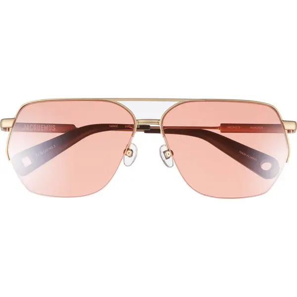 Jacquemus The Aviador Sunglasses - Matt Putty/black/amber