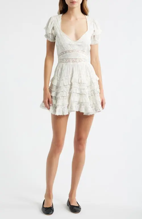 LoveShackFancy Nivara Lace Inset Mini Sundress - Chantilly