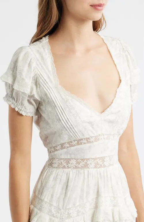 LoveShackFancy Nivara Lace Inset Mini Sundress - Chantilly