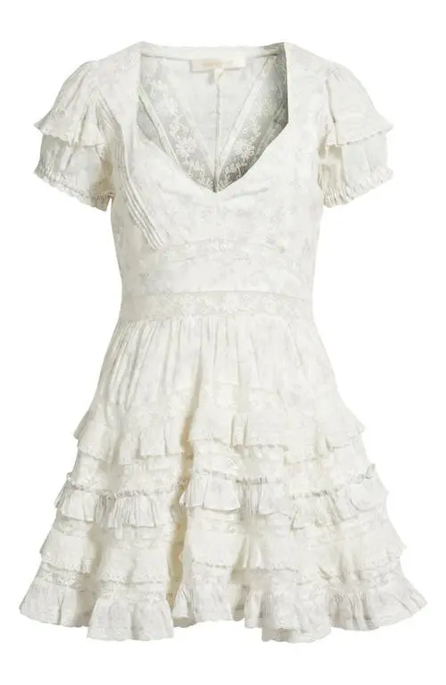 LoveShackFancy Nivara Lace Inset Mini Sundress - Chantilly