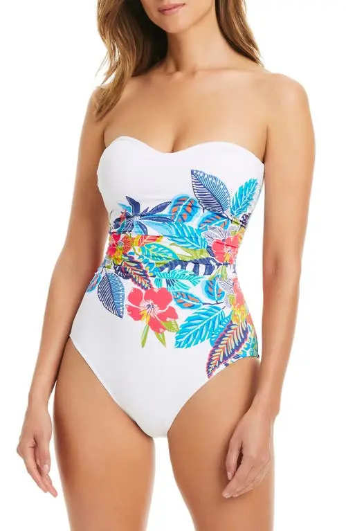 BLEU BY ROD BEATTIE Shirred Strapless One-piece Swimsuit
