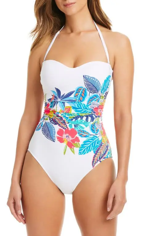 BLEU BY ROD BEATTIE Shirred Strapless One-piece Swimsuit