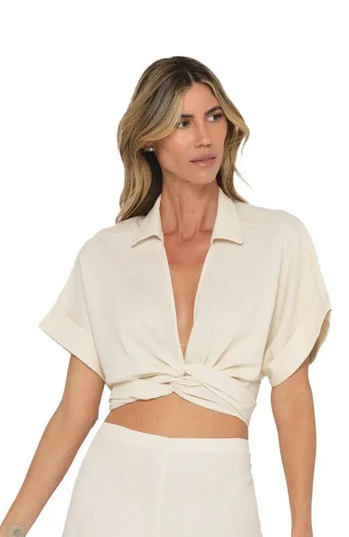 JBQ Chiara Linen Top - Vanilla