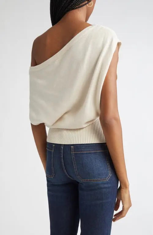 Ramy Brook Chet One-shoulder Wool Sweater - Bone