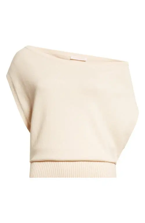 Ramy Brook Chet One-shoulder Wool Sweater - Bone