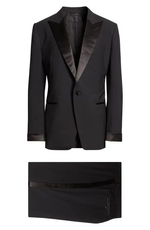 TOM FORD O'connor Black Stretch Wool Tuxedo