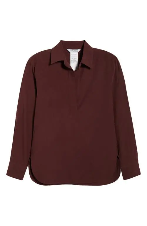 Max Mara Mirko Silk Crepe Popover Top - Cherry