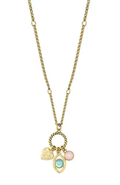 Kurt Geiger Evil Eye Heart Charm Pendant Necklace - Gold/multi