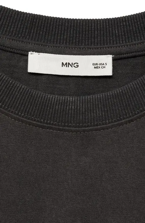 Mango Oversized Cotton Maternity T-shirt - Charcoal
