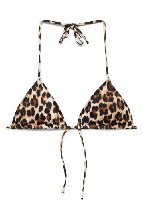 Mango Leopard Print Triangle Bikini Top