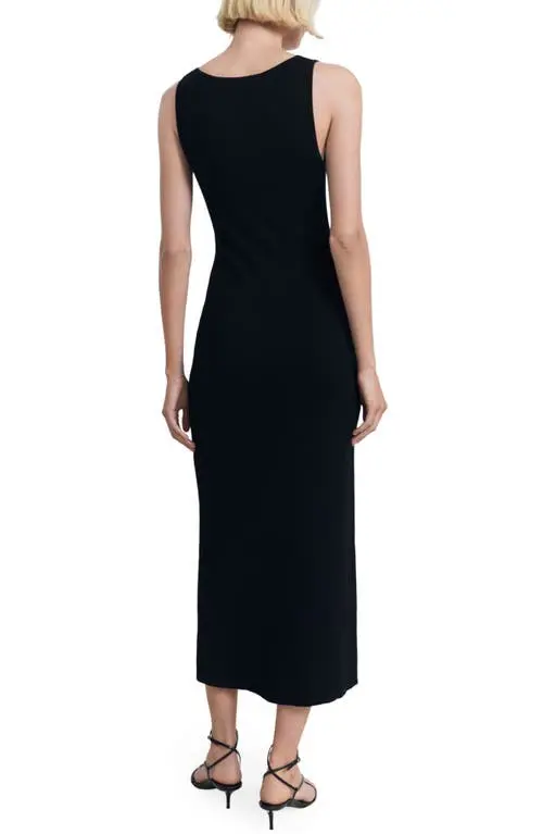 Mango Tie Neck Sleeveless Maxi Dress