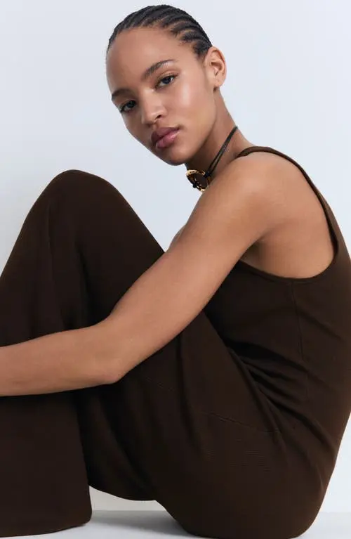 Mango Tie Neck Sleeveless Maxi Dress
