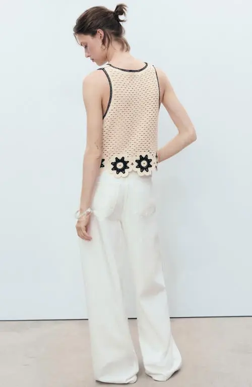 Mango Floral Crochet Sleeveless Tank