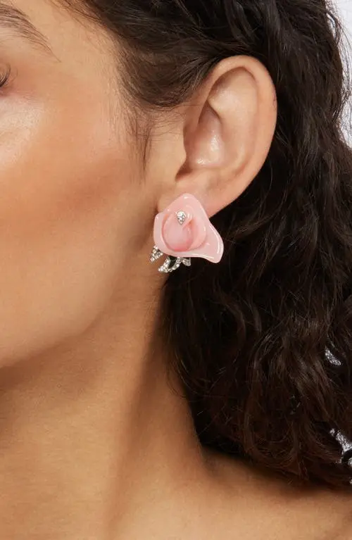 KENNETH JAY LANE Flower And Leaves Clip-on Earrings