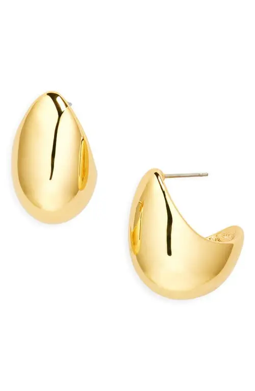 KENNETH JAY LANE Domed Huggie Hoop Earrings - Gold