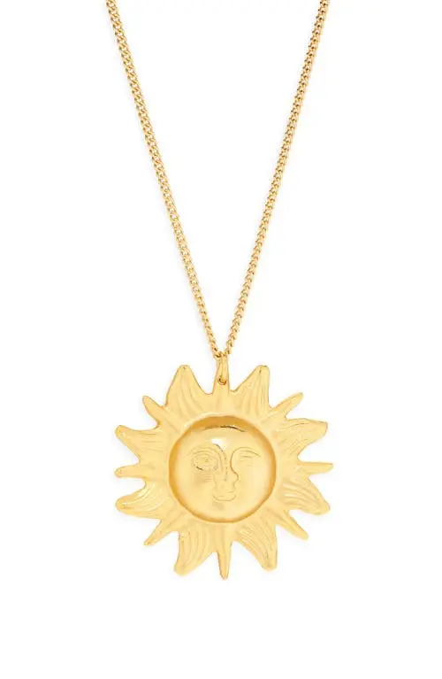 KENNETH JAY LANE Sun Pendant Necklace - Gold