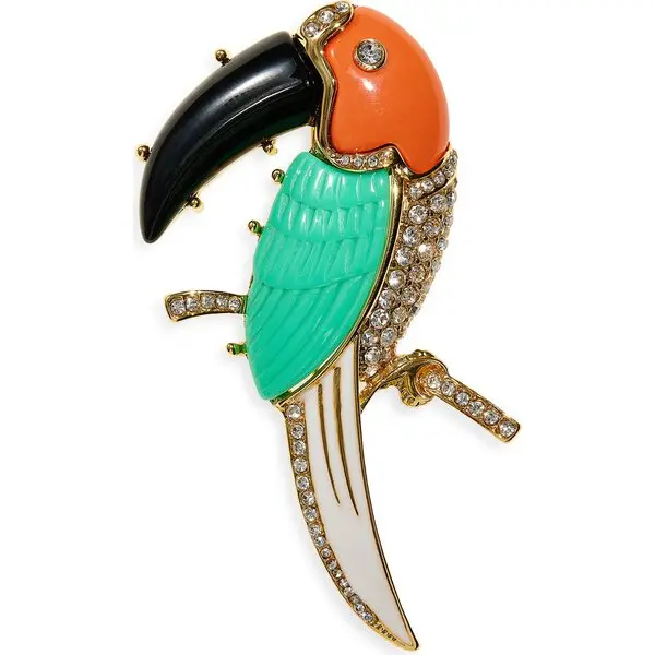 KENNETH JAY LANE Toucan Pin - Polished Gold