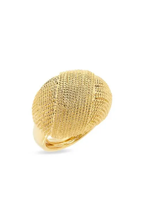 KENNETH JAY LANE Textured Knot Adjustable Cocktail Ring - Gold