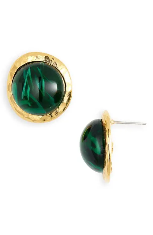 KENNETH JAY LANE Cabochon Button Stud Earrings - Gold