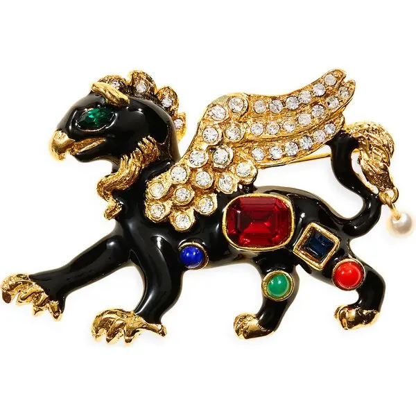 KENNETH JAY LANE Griffin Pin - Black