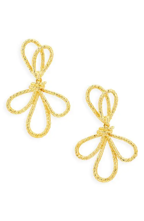 KENNETH JAY LANE Oversized Bow Drop Earrings - Gold