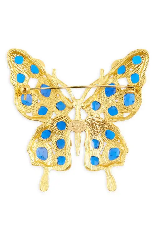 KENNETH JAY LANE Blue Stone Butterfly Pin