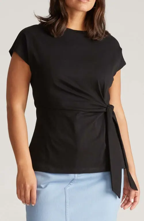 Universal Standard Crescent Side Tie Top - Black
