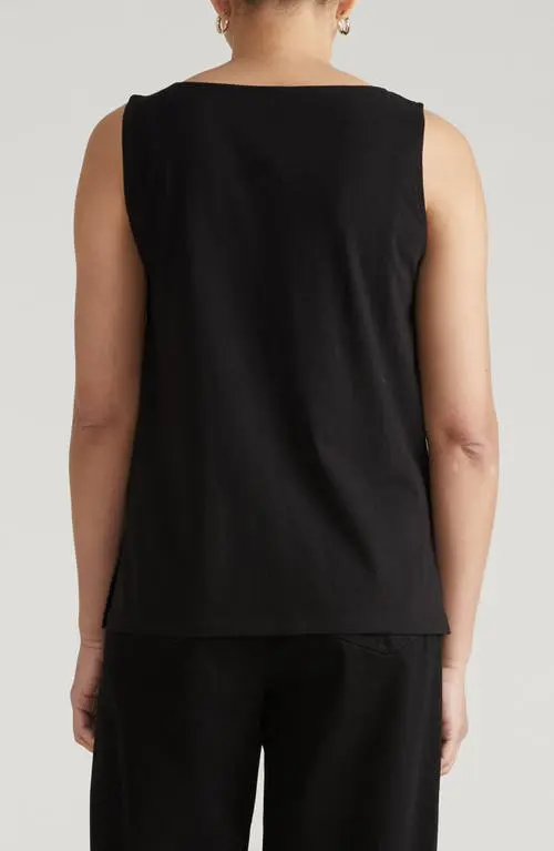 Universal Standard Noyack Breton Stripe Tank - Solid Black