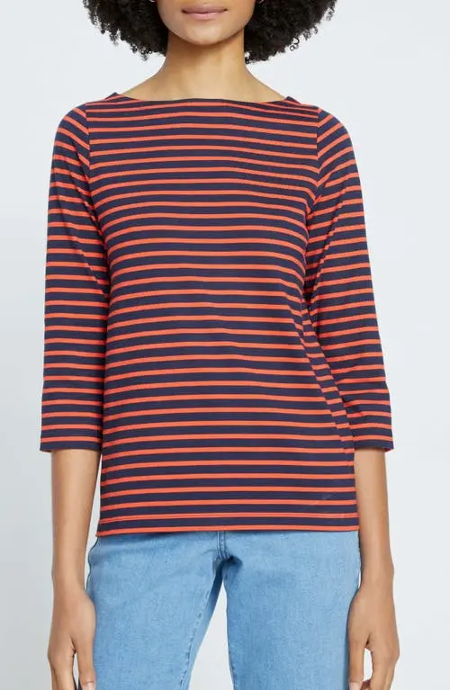 Universal Standard Belle Breton Stripe Top - Navy/red Stripe