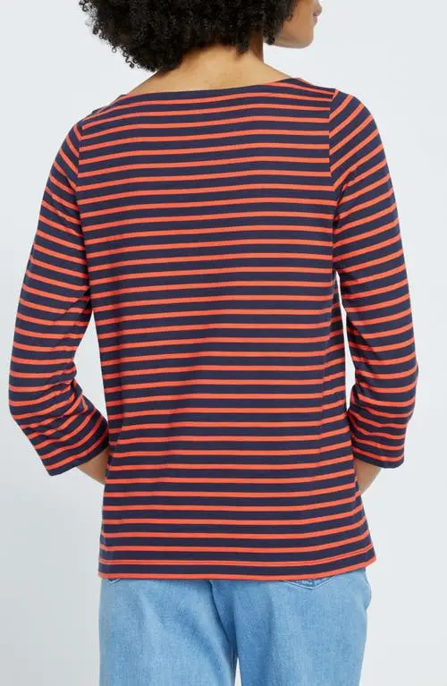 Universal Standard Belle Breton Stripe Top - Navy/red Stripe