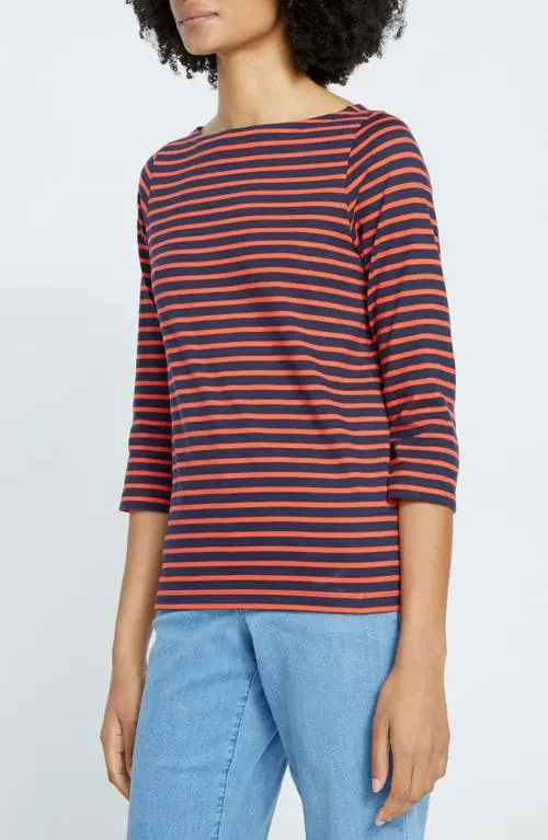 Universal Standard Belle Breton Stripe Top - Navy/red Stripe
