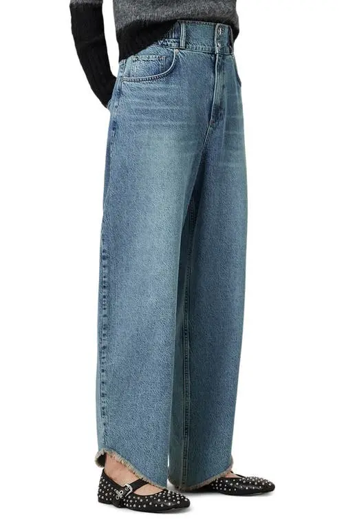 ALLSAINTS Taylor Frayed Hem Loose Barrel Jeans