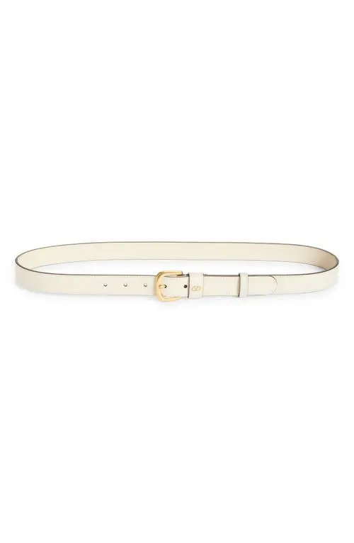 Valentino Garavani Vlogo Signature Leather Belt - Butter White