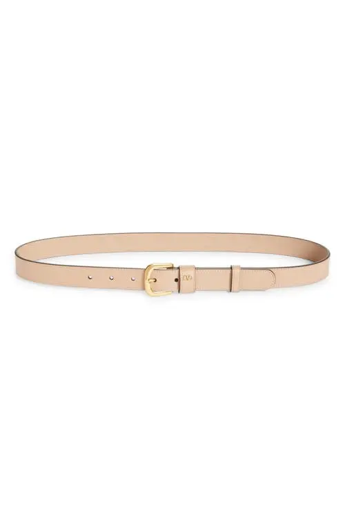 Valentino Garavani Vlogo Signature Leather Belt - Rose Sand