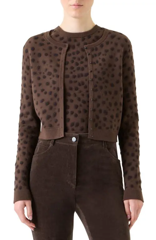 Akris Abstract Dot Virgin Wool Cardigan