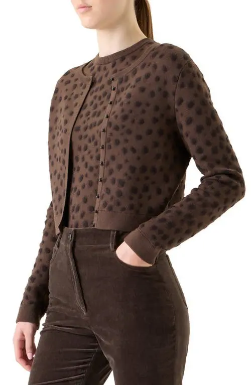 Akris Abstract Dot Virgin Wool Cardigan