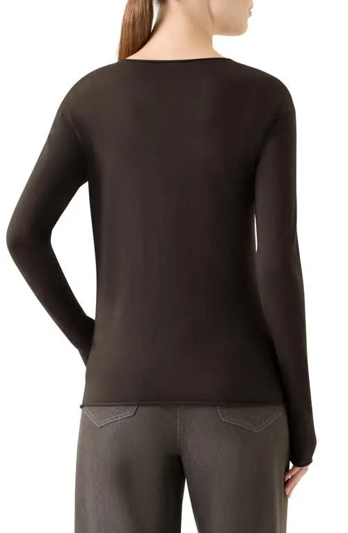 Akris Wool Crewneck Top - Bark