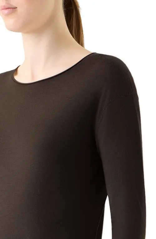 Akris Wool Crewneck Top - Bark