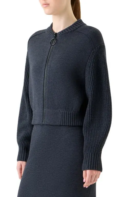 Akris Stretch Virgin Wool Bomber Jacket