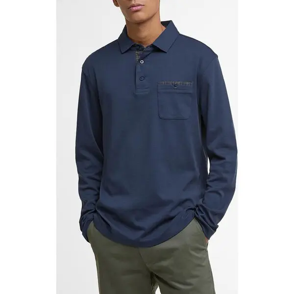 Barbour Corpatch Long Sleeve Polo - Navy