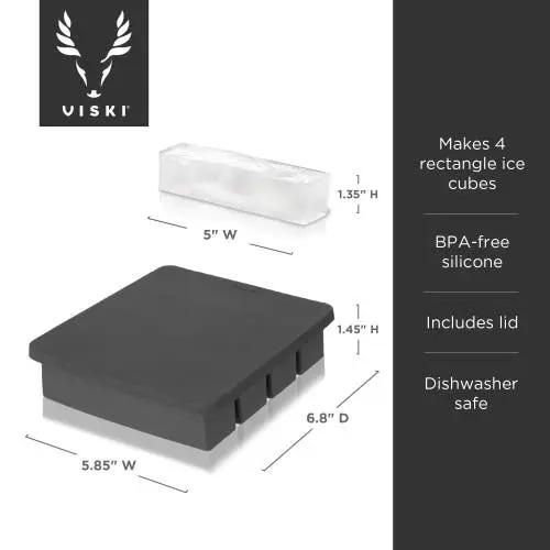 VISKI Glacier Highball Ice Cube Tray With Lid