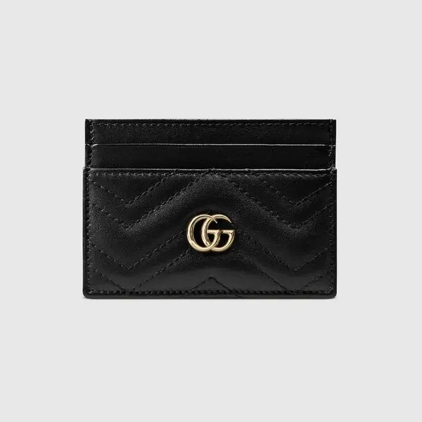 Gucci Gg Marmont Card Case Leather - Black