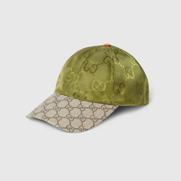 Gucci Gg Nylon And Supreme Baseball Cap - Green