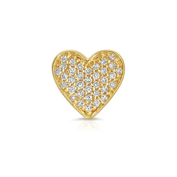 Maya Brenner Designs Pavé Heart Stud Earrings - 14k Yellow Gold