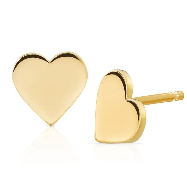 Maya Brenner Designs Heartfelt Stud Earrings - 14k Yellow Gold