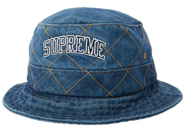 Supreme Diamond Stitch Bucket Hat - Denim