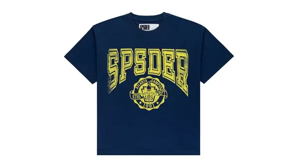 SP5DER Campus Tee Shirt - Dark Navy Blue