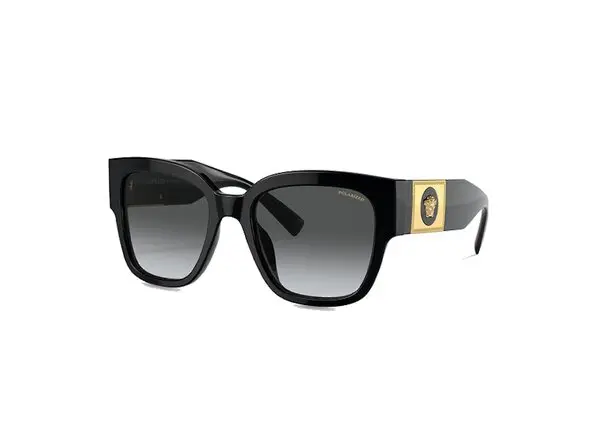 Versace Square Polarized Sunglasses - Black/gold (4437/u)