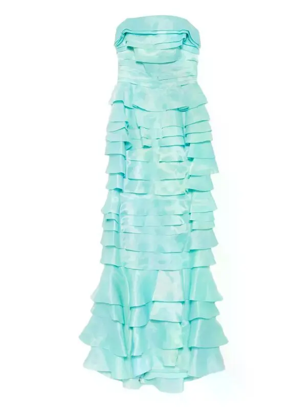 SAIID KOBEISY Layered Organza Gown - Blue
